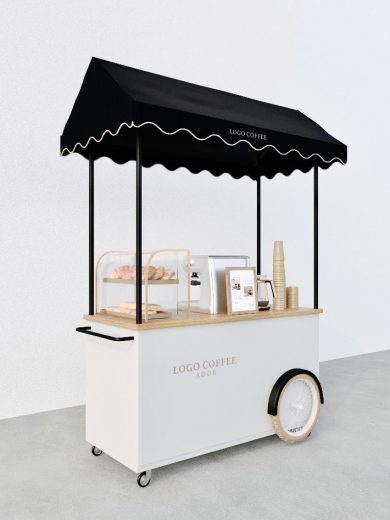 Xe Cafe Take Away Nhỏ Có Mái Che