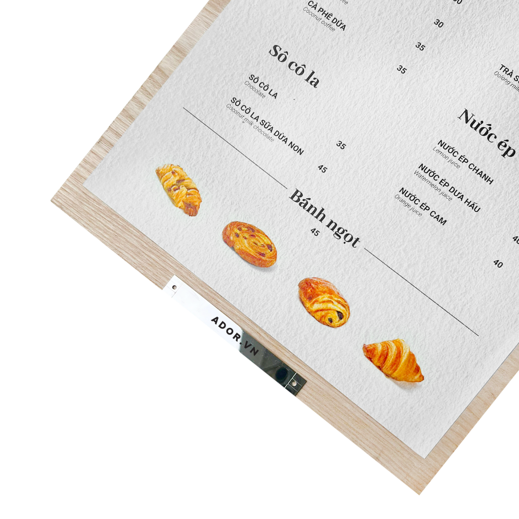Bảng Menu ADOR
